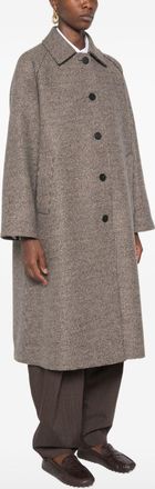 Harris Wharf London Wool and Cashmere Houndstooth Coat - brown