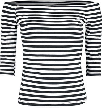 Forplay Stripes Longsleeve Frauen Langarmshirt schwarz/wei&szlig; XL