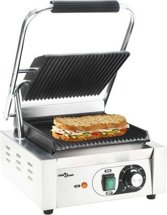 vidaXL Vidaxl - Gerillter Panini-Grill Edelstahl 1800 w 31x30,5x20 cm