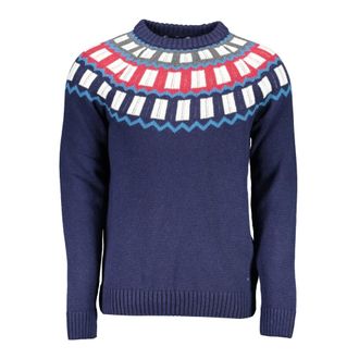 GANT Blauer Wollpullover mit Kontrastdetails - - Knitwear - Herren - Blau - S