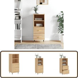 vidaXL Sideboard Sonoma-Eiche 34,5x34x90 cm Holzwerkstoff - Schreibtisch - Wohnzimmermöbel - Sideboard - Regal - Eichefarben