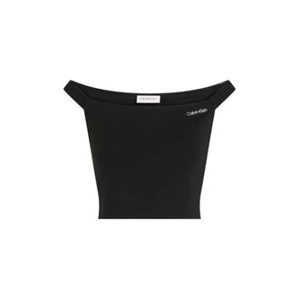 Calvin Klein Jeans Logo Bardot Milano Top - - Tops - Damen - Schwarzk - M