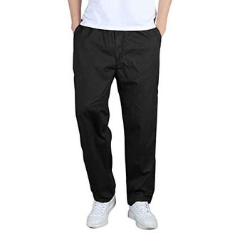 Generic OBiQuzz Pantalon chino pour homme - Pantalon de loisirs long - Pantalon chino stretch - En coton - Couleur unie - Pantalon de loisirs - Pantalon de tr