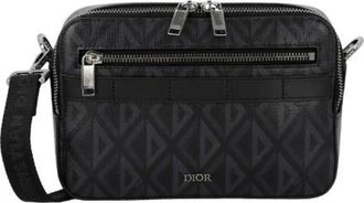 Dior Pre-owned CD Diamond Safari Shoulder Bag - Femme - Pre-owned - Noir - Taille: ONE Size