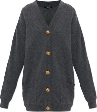 Balmain Femme, Pulls, Gris, Taille: 36 FR Gilet Ample &agrave; Poches