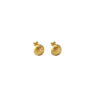 Dansk Copenhagen Signe Waterproof 18K Gold Plated Post Earrings - Sanded Stainless Steel - Femme - Accessoires - Jaune - Taille: ONE Size