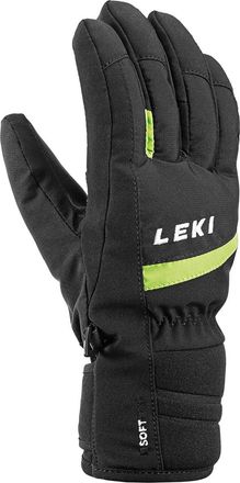 Leki Max Junior Schwarz, Jungen Fingerhandschuh, Größe 3 - Farbe Black - Lime