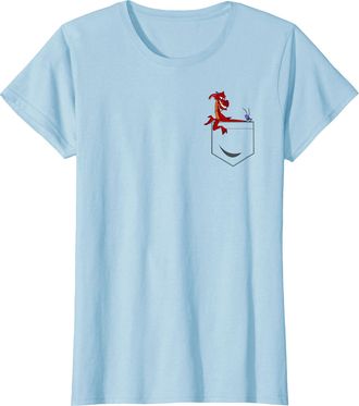 Disney Mulan Mushu Left Chest Pocket Graphic T-Shirt T-Shirt