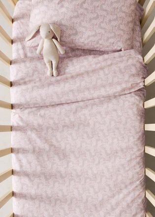 Mango Housse de couette percale de coton imprim&eacute; fleuri lit berceau nude - Home - 100x120cm - MANGO HOME