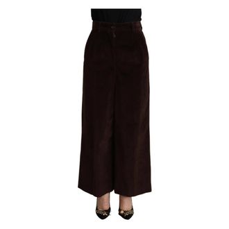 Dolce & Gabbana Elegante High-Waist Weite Hosen - - Trousers - Damen - Braun - S