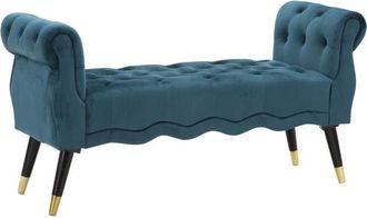 Paris Prix Banquette en Velours Paris 120cm Bleu