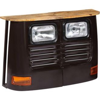 vidaXL Vidaxl - Buffet en forme de camion Bois de manguier massif Gris fonc&eacute;