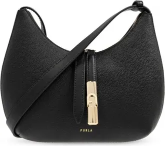 Furla Femme, Sacs, Noir, Taille: ONE Size Sac à bandoulière en cuir Goccia