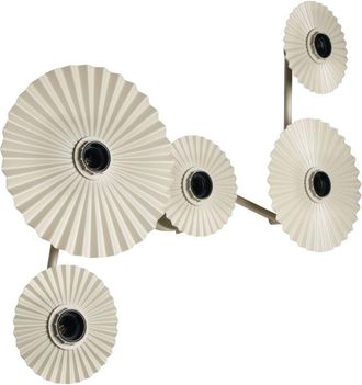 Osram Applique murale OSRAM DECOR Plisse, 5 douilles, E27, acier, beige, minimaliste, design, abat-jour
