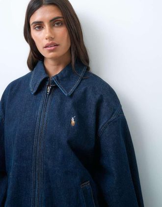 Polo Ralph Lauren Denim-Harrington-Jacke in Blau
