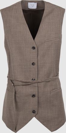SU Designs Gilet Belted Sage Green