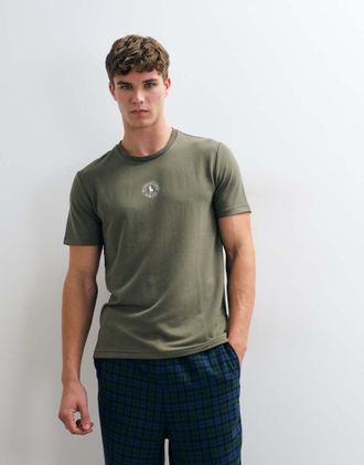Polo Ralph Lauren kurz&auml;rmliges Schlafoberteil in Khaki-Gr&uuml;n