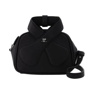 Courr&egrave;ges Schwarze Leder Loop Baguette Tasche - - Bags - Damen - Schwarzk - ONE SIZE
