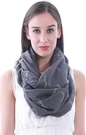 Lina & Lily écharpe tube snood à motif chien Vizsla (Gris)