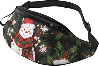 Generic Stylisch Lauftasche Weihnachtsschneeflocken-Druck Handytasche Tasche Lauftasche Schultertaschen F&uuml;r Radfahren Aktivit&auml;ten Herren 14X35Cm