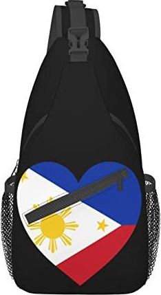 Generic Sac De Poitrine JAime Le Drapeau National Des Philippines Petit Sac &Agrave; Bandouli&egrave;re Multifonctionnel L&eacute;ger Et &Eacute;tanche Sacs De Poitrine, Pour Voyage, Spo