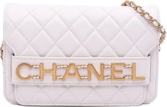 Chanel Hobo Bags - Medium Quilted Calfskin Enchained Flap - Gr. unisize - in Weiß - für Damen