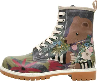 Dogo Schn&uuml;rstiefel DOGO Boots - Bear and Flowers
