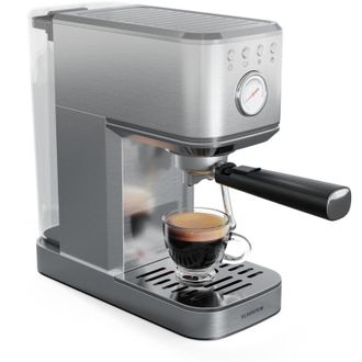 Klarstein Klarstein - SteelPresso Slim machine &agrave; expresso - 20 bars, 1350 w, buse vapeur, r&eacute;servoir 1,2 l, acier inoxydable, compacte, facile &agrave; utiliser &