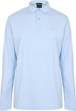 HUGO BOSS Pirol Poloshirt f&uuml;r Herren, Lang&auml;rmlig (Blau)