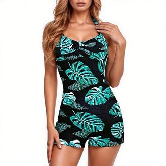 Generic Maillot de bain une pi&egrave;ce push-up pour femme, grande taille, maillot de bain basique athl&eacute;tique, couleur unie, maillots de bain de vacances, v&ecirc;tements