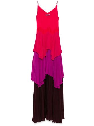 Givenchy robe longue en soie à effet plissé - Rose