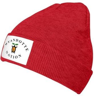 Generic Beanie pour Homme Drapeau De La Nation Wyandotte De LOklahoma Anti-Transpiration Bonnet Chapeau Tricot Slouch Beanie Hiver pour Femme Ski Adultes