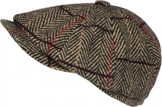 Nyls Cr&eacute;ation Beret Casquette Gavroche Marron Irlandaise &agrave; Chevrons en Laine Gurwal - Taille Unique - Marron
