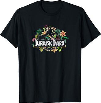 Jurassic Park Floral Tropical Fossil Logo T-Shirt