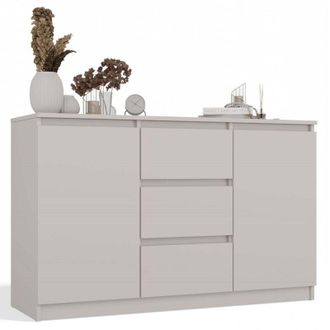 Topeshop CAZAR - Commode 2 portes + 3 tiroirs - Dimensions : 75x120x40 - Buffet, rangement - Beige