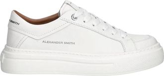 Alexander Smith Homme, Chaussures, Blanc, Taille: 44 EU Platform Leather Baskets