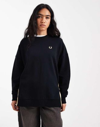 Fred Perry Schwarzes Sweatshirt mit Logoband