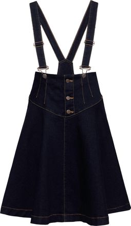 Queen Kerosin Damen Denim Latzrock