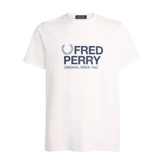Fred Perry Homme, Tops, Blanc, Taille: XL T-Shirt manica corta