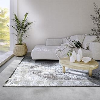 Villeroy & Boch Kurzflor Teppich Roger - Klassischer Wohnzimmerteppich - Dicht gewebt - Vintage Teppich für Wohnzimmer, Schlafzimmer, Esszimmer, Flur, Küche - Braun M