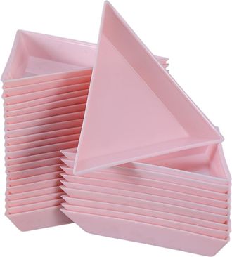 Angoily 30 St&uuml;ck Dreieckige Perlentabletts aus Kunststoff 30 St&uuml;ck Sortier und Aufbewahrungsbrett f&uuml;r Strasssteine und Schmuckperlen Stapelbarer Organizer f&uuml;r