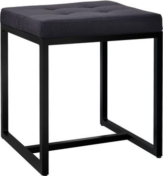 Clp Sitzhocker Barci mit schwarzem Gestell schwarz Stoff