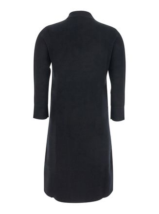 Max Mara Viscose Shirt Dress with Front Zip Dress - Black