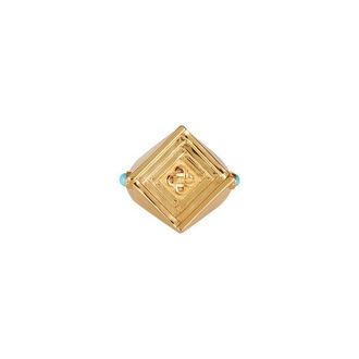 Casablanca Bague losange &agrave; logo et perle