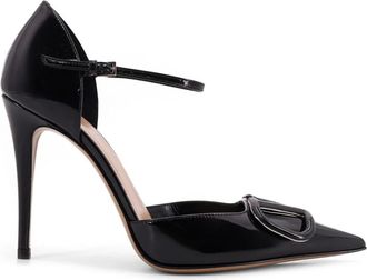 Valentino Garavani Femme, Chaussures, Noir, Taille: 39 EU Escarpin DOrsay VLogo Signature en cuir verni