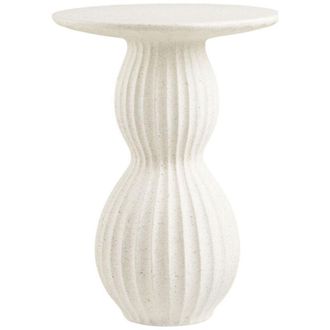 M&S Collection Table dappoint ronde en fibre dargile 40x40cm - Blanc - Newtown