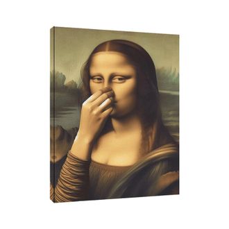 Generic Mona Lisa Badezimmer Wandkunst, Toilettenhumor, 30 X 40cm Lustiges Poster, Vintage Badezimmer Wandkunst, Leinwandbild Mit &Uuml;blem Geruch, Schlechter Ger