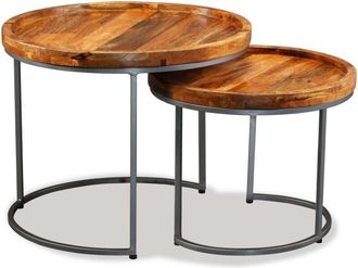 vidaXL Beistelltisch-Set 2 Stk. Mangoholz Massiv - Vidaxl