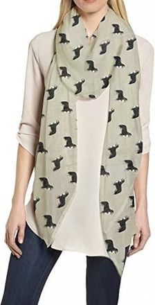 Lina & Lily Écharpe Châle Foulard Femme Bufanda Imprimé Chiens - Bouvier Bernois (Gris clair)