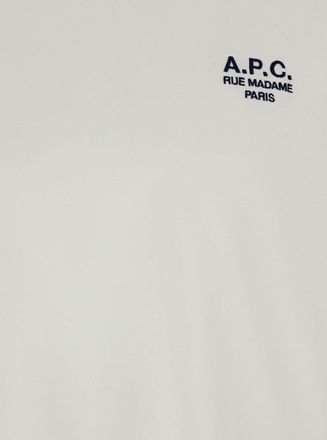 A.P.C. Womens T-Shirt With Embroidered Logo White Cotton Organic T-Shirts & Jerseys
